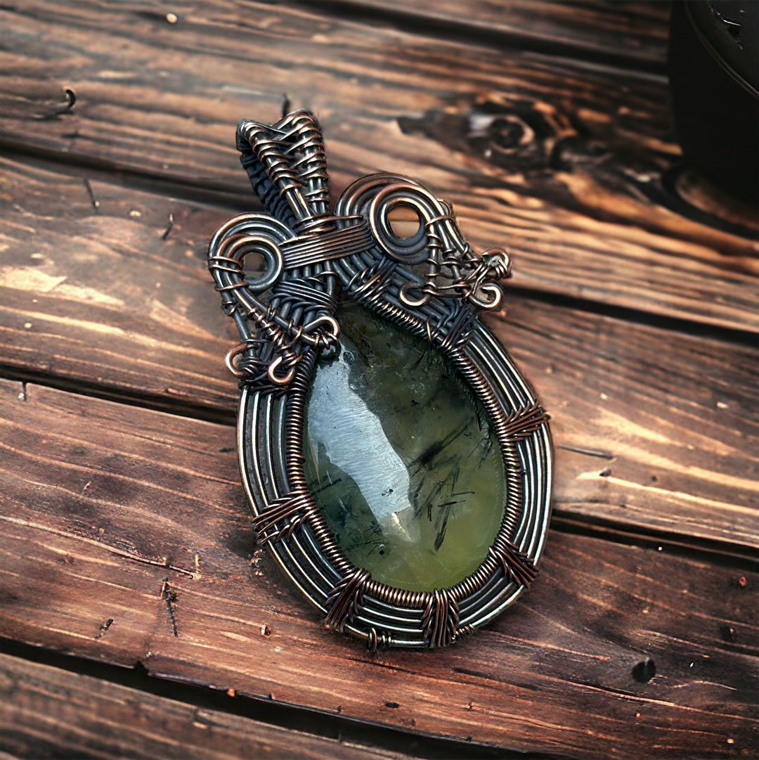 Prehnite Gemstone Copper Pendent/ Personalized Jewelry/ Best Friend ...