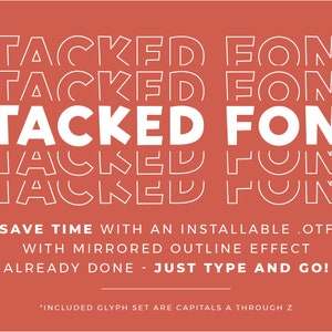 Sydney Stacked Font Mirror Font, Echo Font, Cricut Font, Stacked ...
