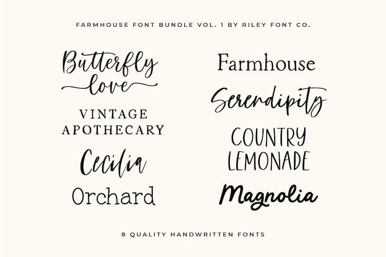 Farmhouse Font Bundle Rustic Fonts, Fonts With Tails for Cricut, Bouncy ...