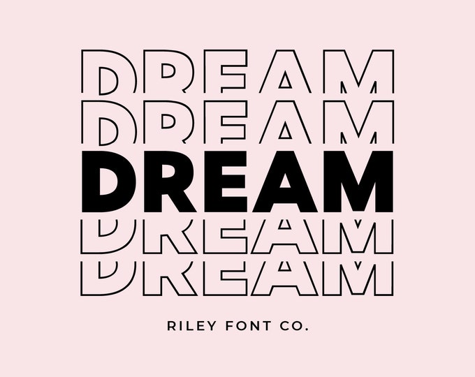 Dream Sans Stacked Font - Mirror Font, Echo Font, Cricut Font, Stacked ...