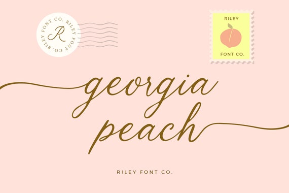 Georgia Peach Font Wedding Calligraphy Font Cricut Font | Etsy