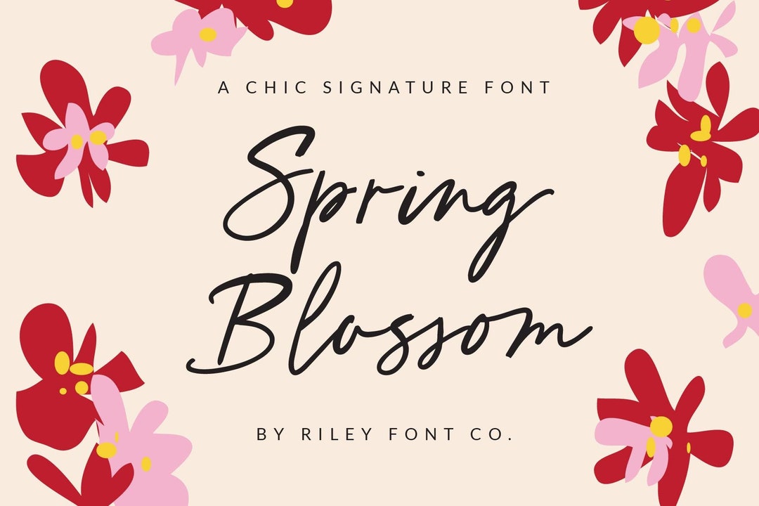 Spring Blossom Font Signature Font, Wedding Font, Chic Font ...