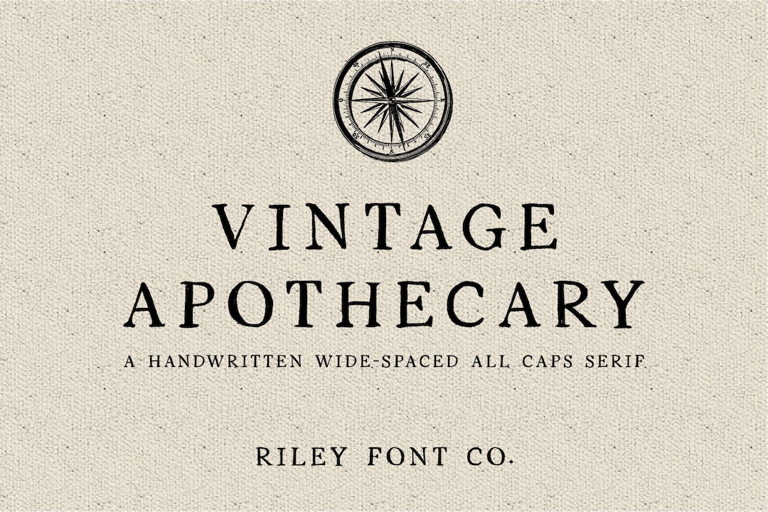 Vintage Apothecary Font - Handwritten Serif Font, All Caps Quote Font ...