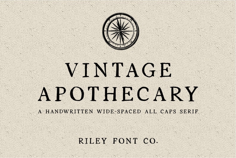 Vintage Apothecary Font - Handwritten Serif Font, All Caps Quote Font ...