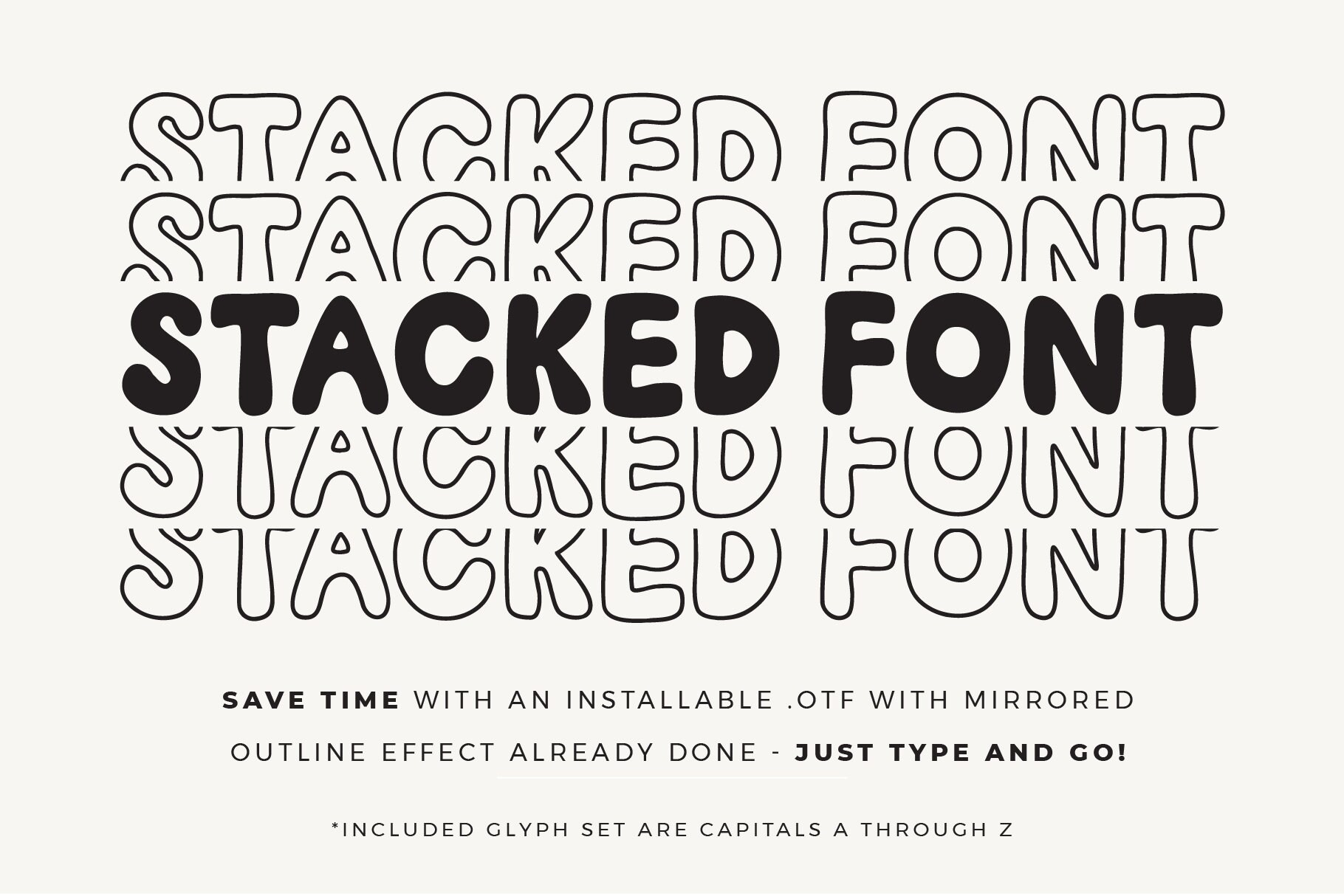 Wildland Stacked Font - Mirror Font, Echo Font, Cricut Font, Stacked ...