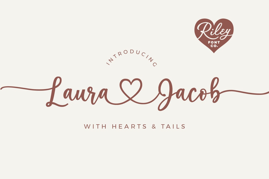 Laura Jacob Font - Heart Font Cricut, Thick Joining Hearts, Hearts and ...