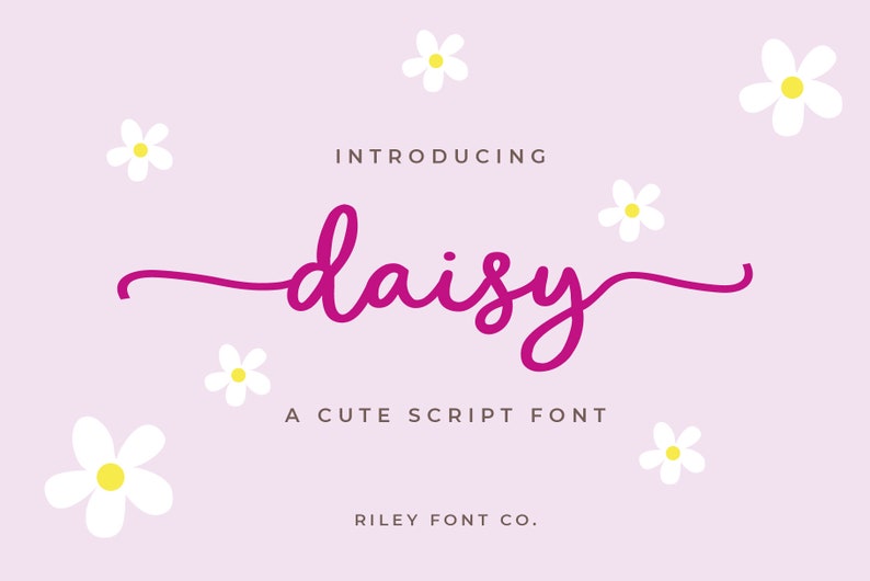 Daisy Font - Cute Cricut Font, Tails, Monoline, Craft Font, Script Font ...