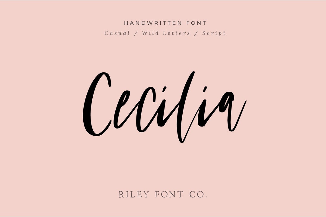 Cecilia Font - Messy Handwriting Font, Casual Trendy Script, Logo Font ...