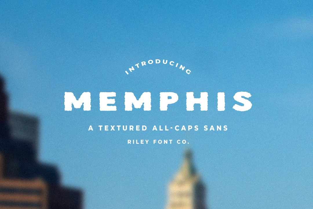 Memphis Font - Organic Sans Font, All Caps Font, Textured, Logo Font ...