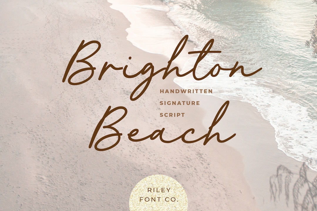 Brighton Beach Font- Signature Cricut Font, Cursive Font, Wedding Font ...