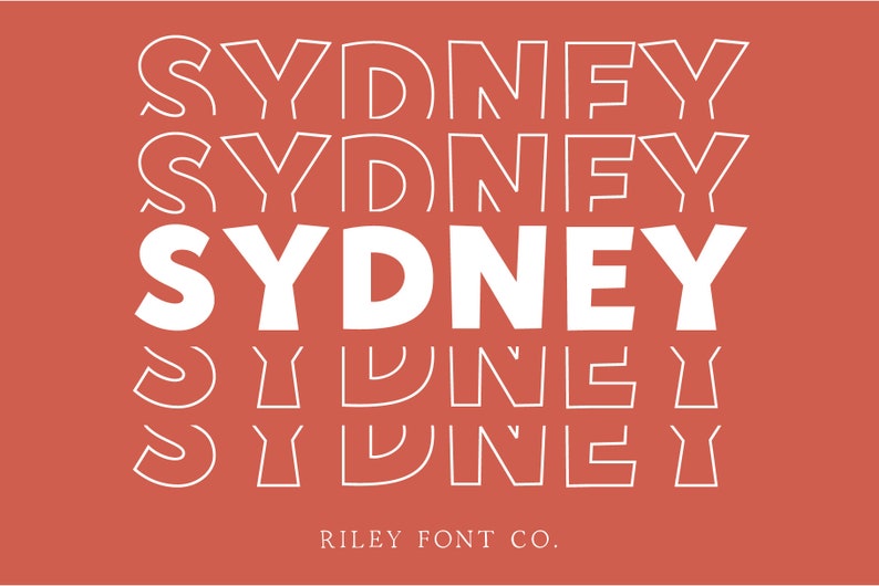 Sydney Stacked Font Mirror Font Echo Font Cricut Font - Etsy Ireland