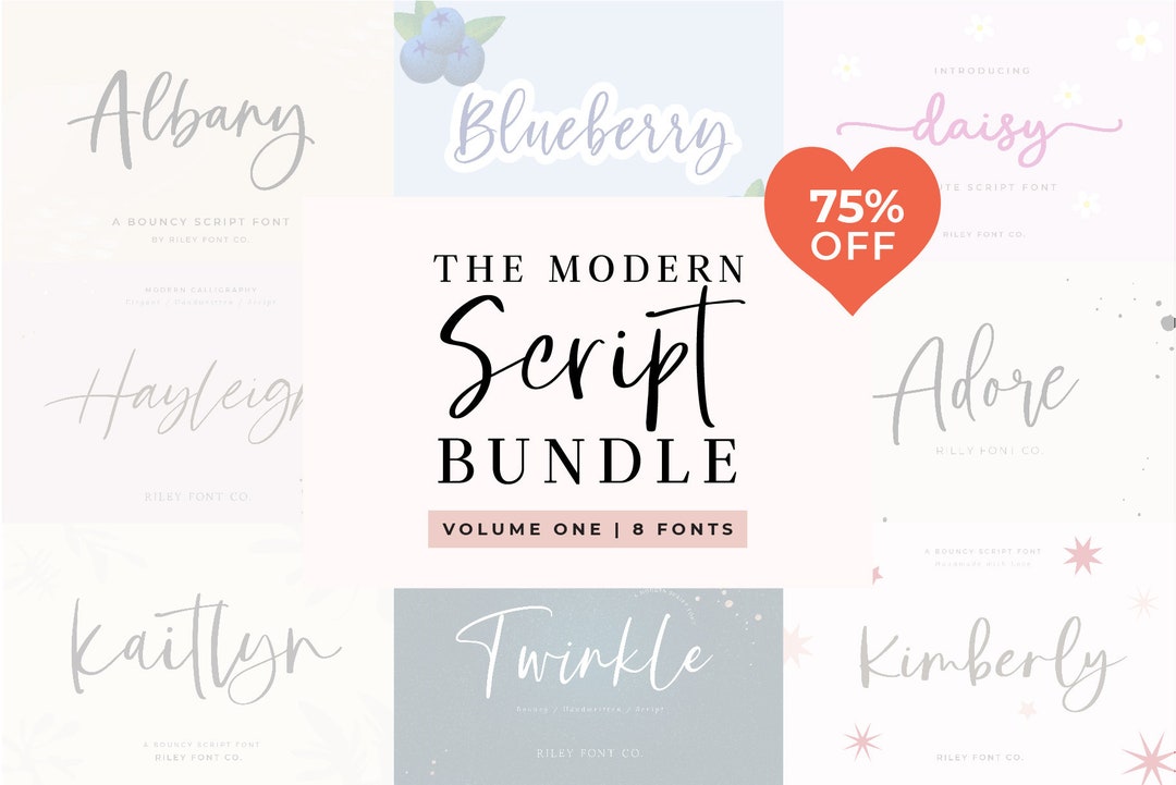Modern Script Font Bundle - Handwritten Fonts, Calligraphy Font, Cricut ...
