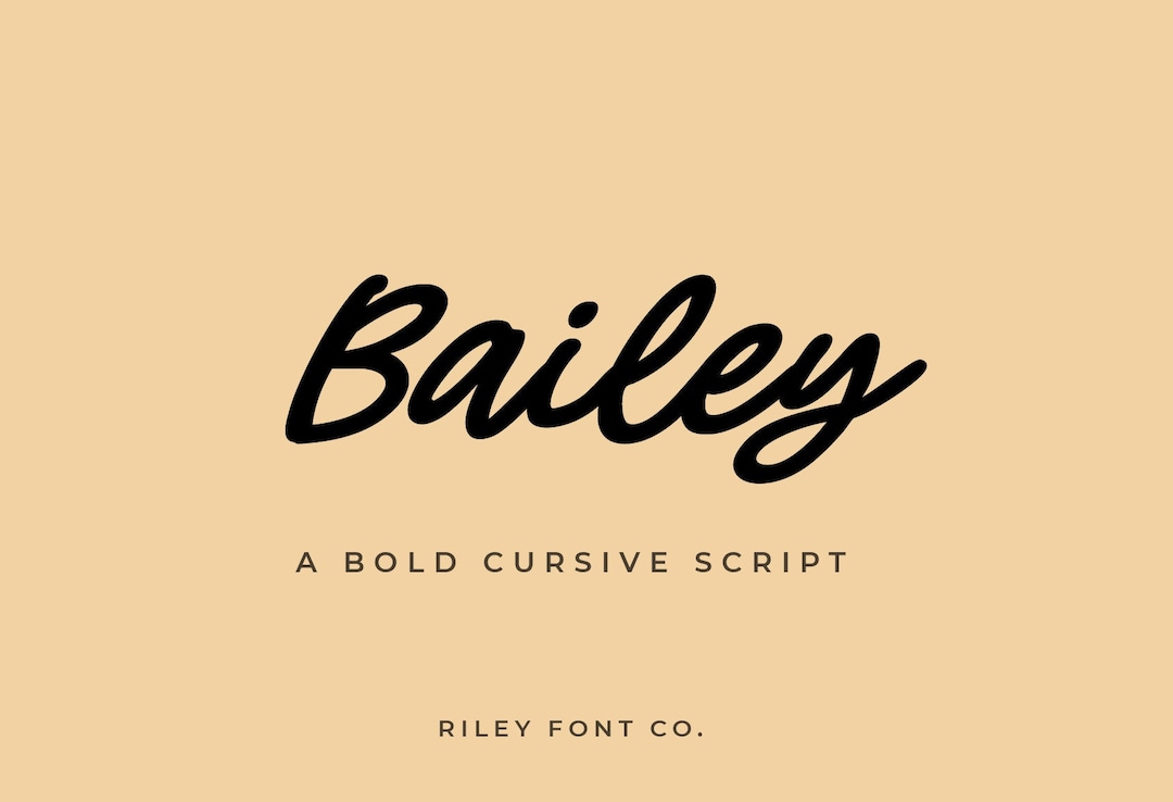 Bailey Font - Bold Script Font, Cricut Font, Thick Cursive Font, Cute Boho Font, Handwritten ...