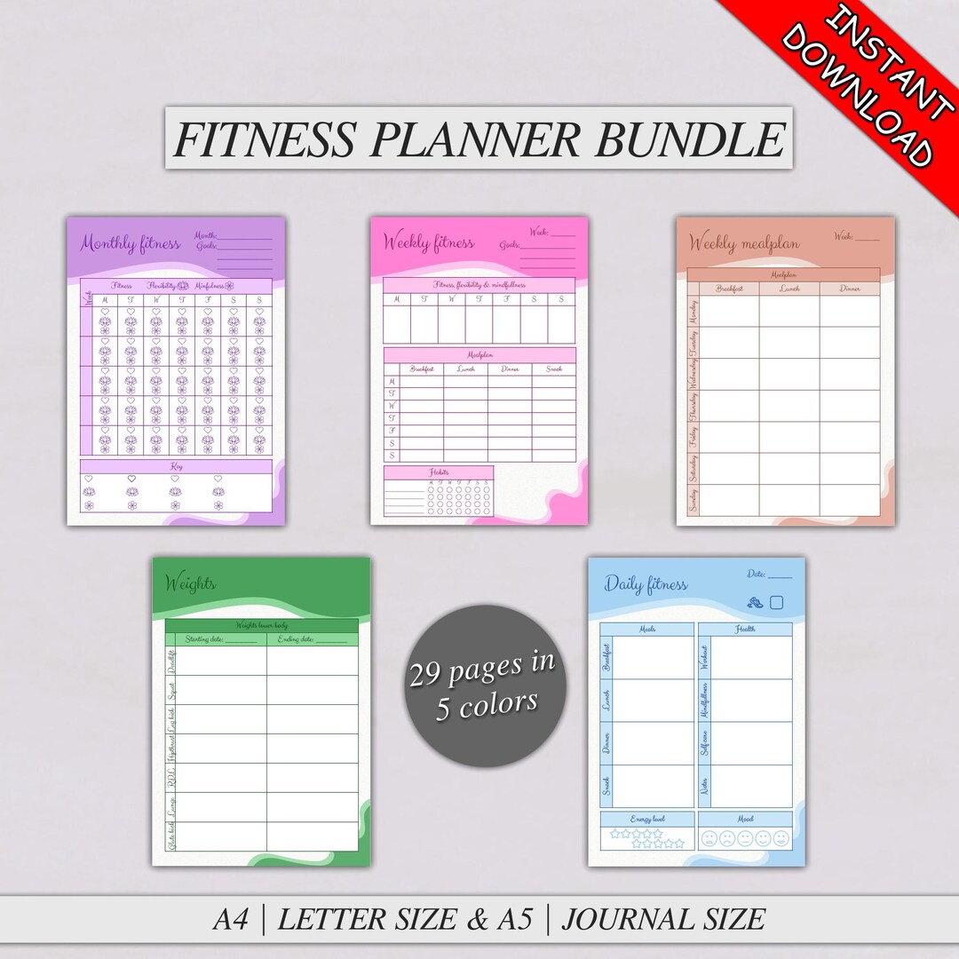 Fitness Planner, Workout Trackers, Weight Loss, Exercise Planner ...