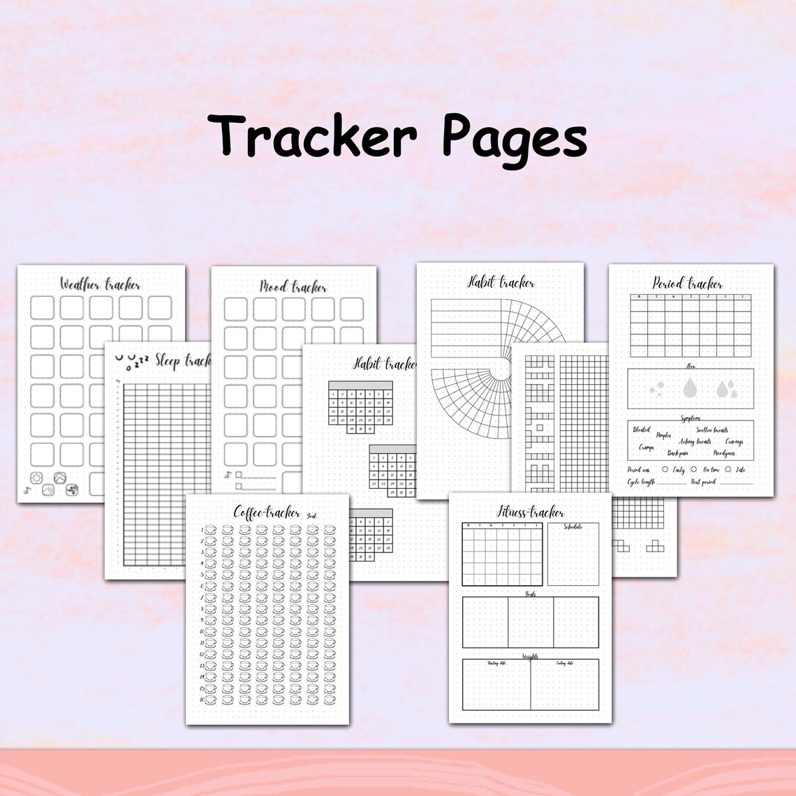Bullet Journal Set, Habit Tracker, Fitness Tracker, Mood Tracker, Dot ...