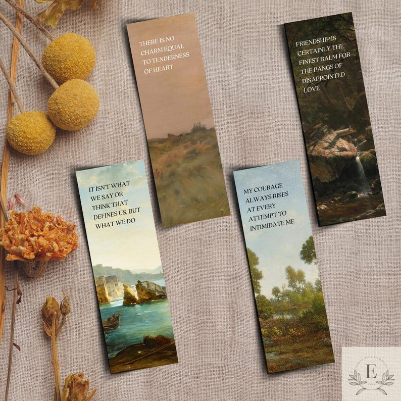 Jane Austen Bookmarks: Inspirational Quotes Gift (instant Download) - Etsy