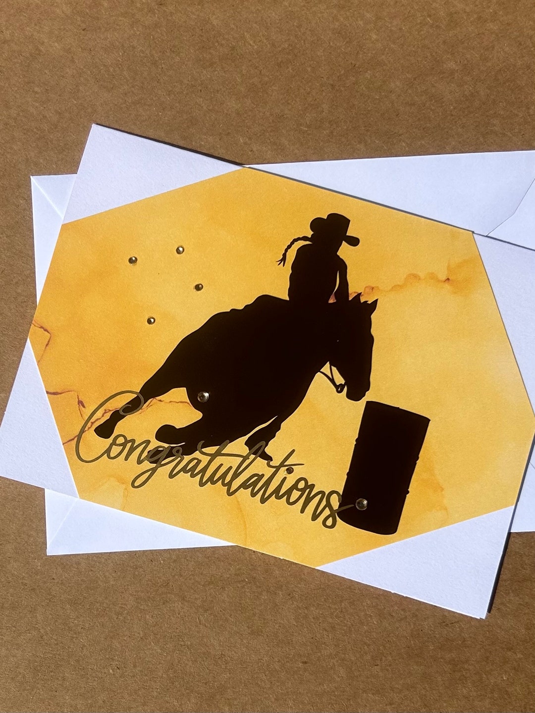 Barrel Racer "congratulations" Card - Etsy