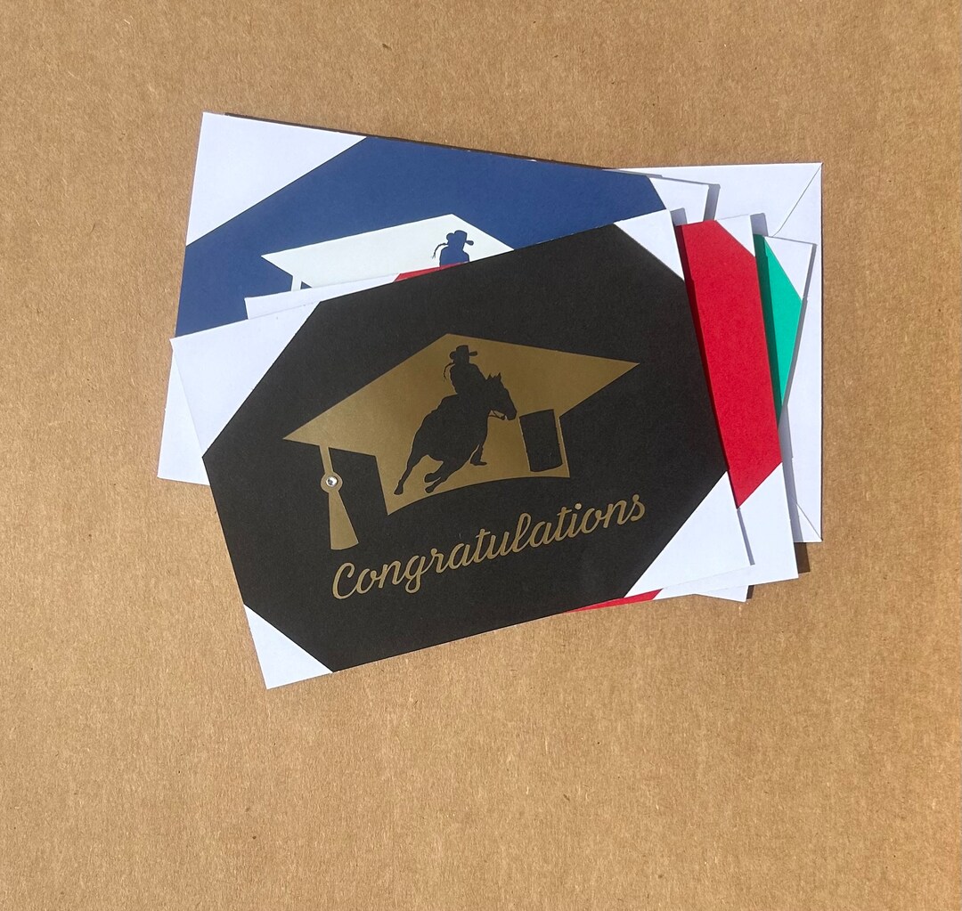 Barrel Racer Graduation Card With Gold Cap/lettering - Etsy