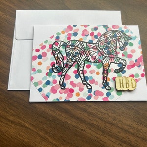 Artsy Pawing Horse hbd Card - Etsy