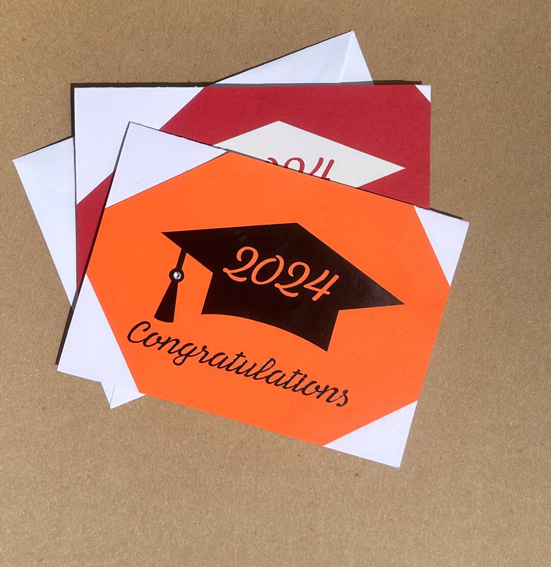 Graduation congratulations Card With Black Cap/lettering - Etsy