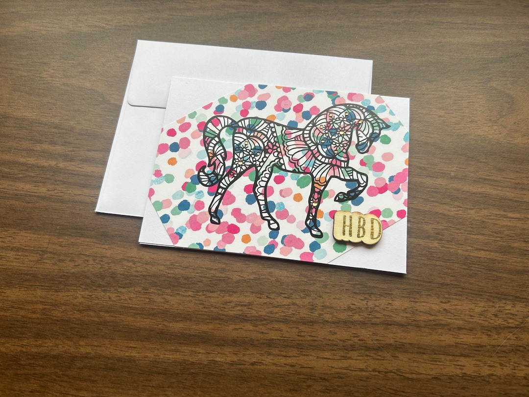 Artsy Pawing Horse hbd Card - Etsy