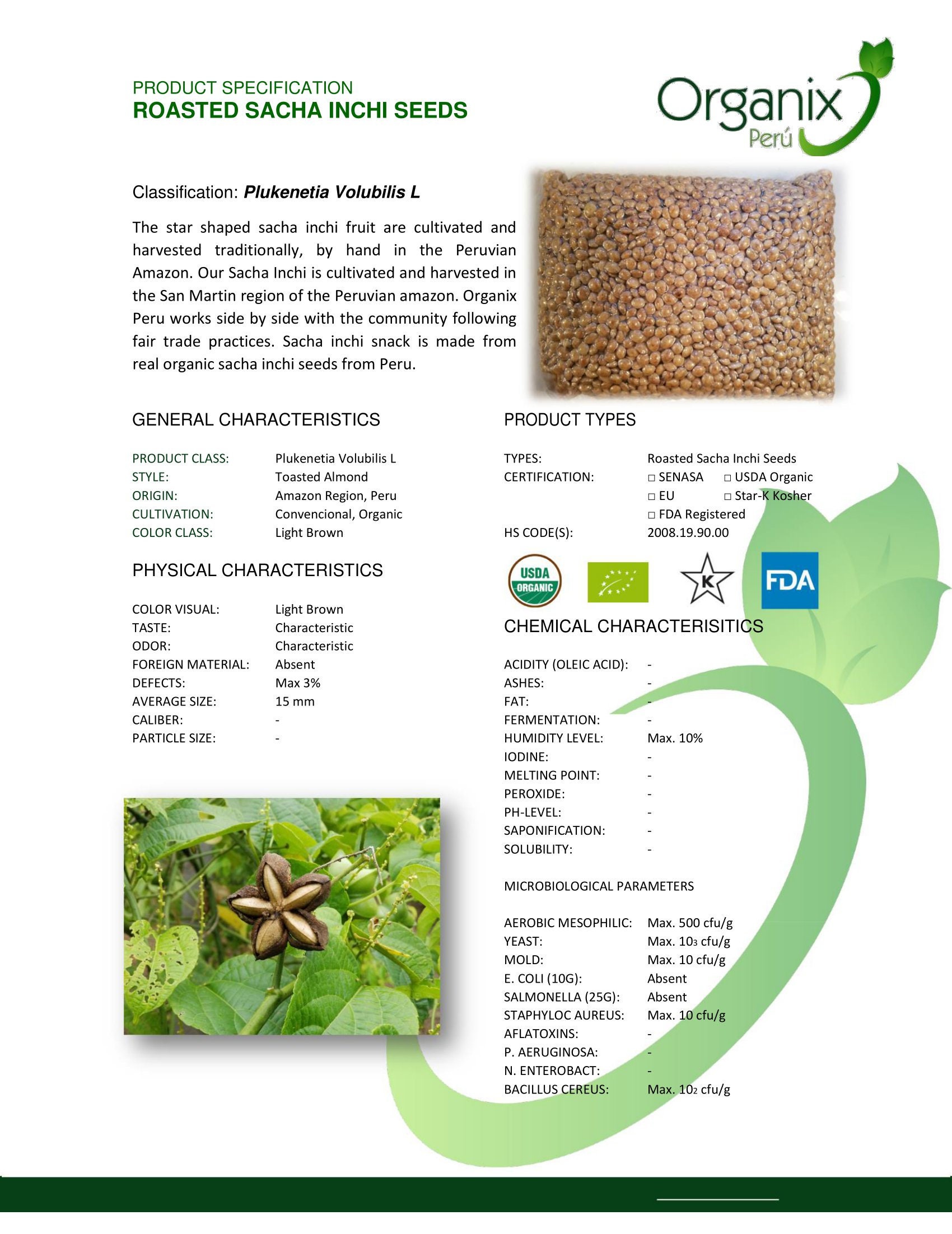 Organic Sacha Inchi Seeds From Peru, USDA Certified raw Vegan Protein ...