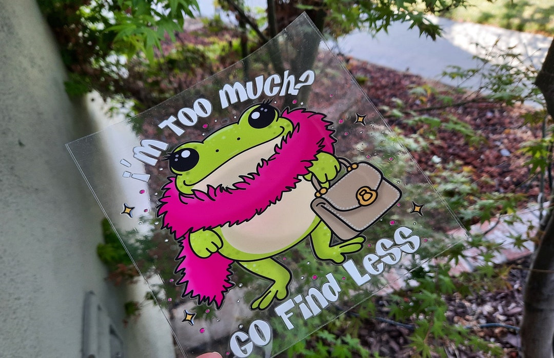 UV DTF 5"x5" Decal Go Find Less Frog Ready to Ship - Etsy
