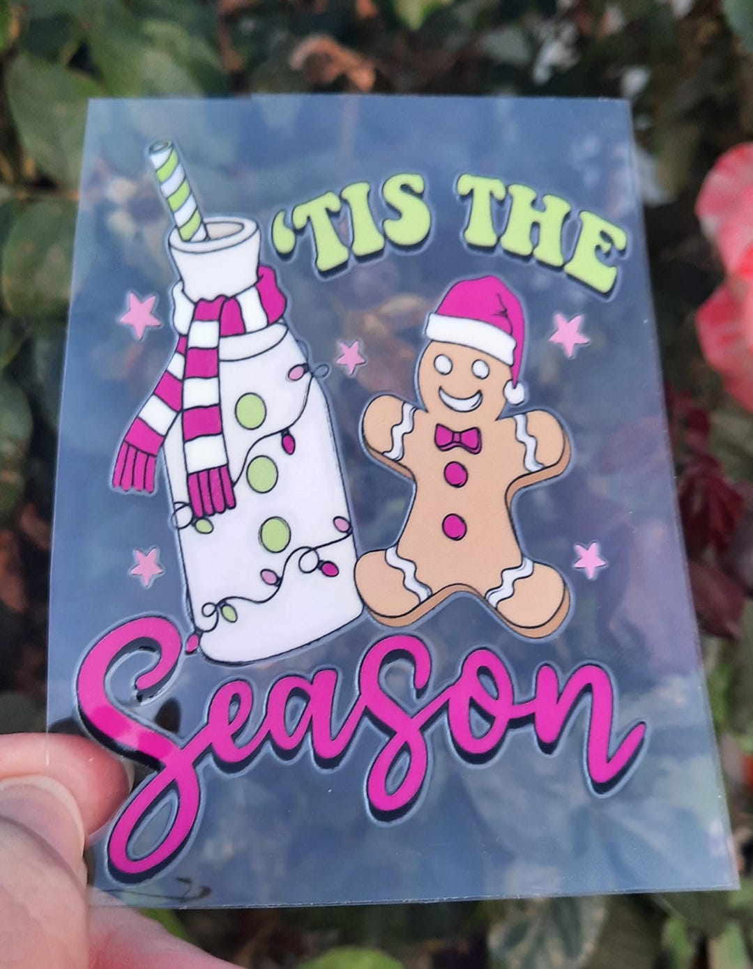 UV DTF 4"x3" Decal Retro Tis the Season Cookies & Milk Ready to Ship - Etsy