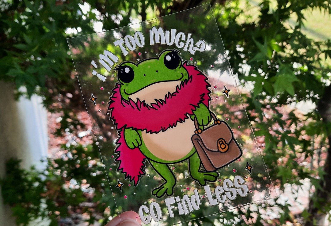 UV Dtf4"x3" Decal Go Find Less Frog Ready to Ship - Etsy