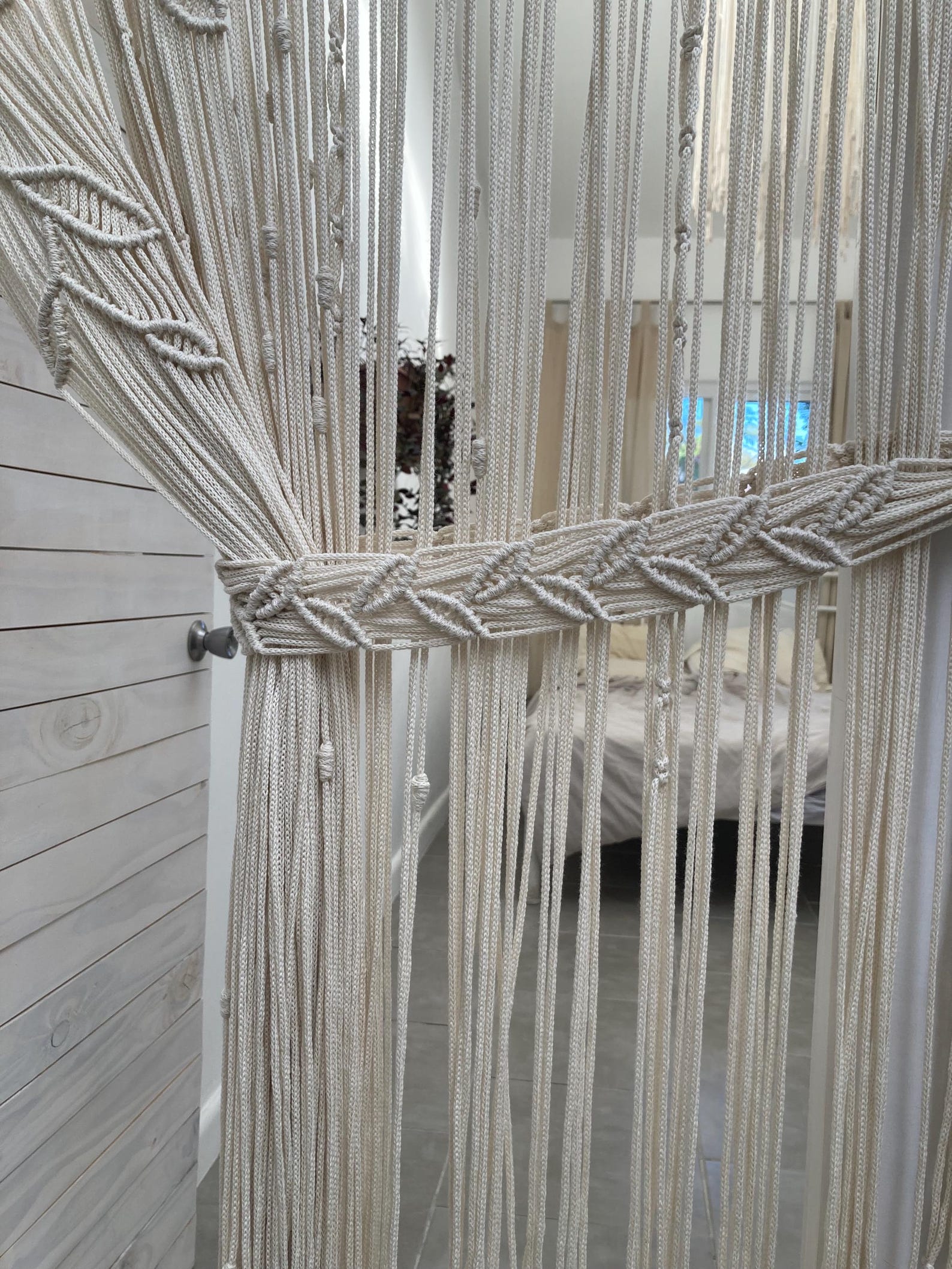 Leaf Macrame Door or Window Curtain With Asymmetric Pattern.bohemian ...