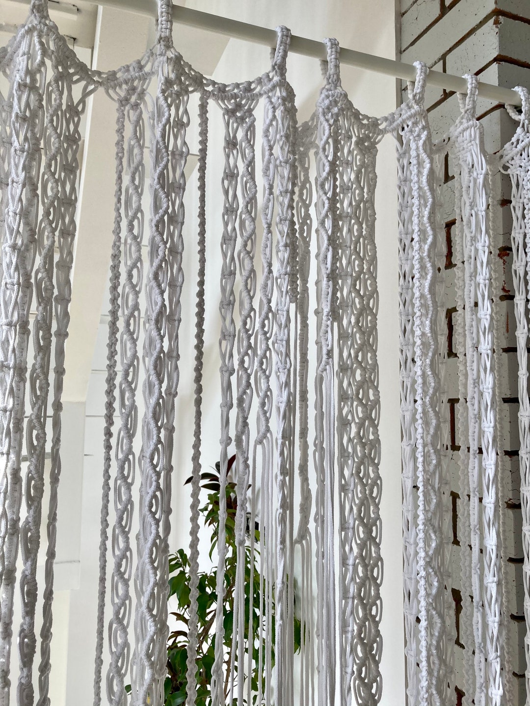 Macrame Bead Curtain Large Macrame Curtain Panels Macrame - Etsy