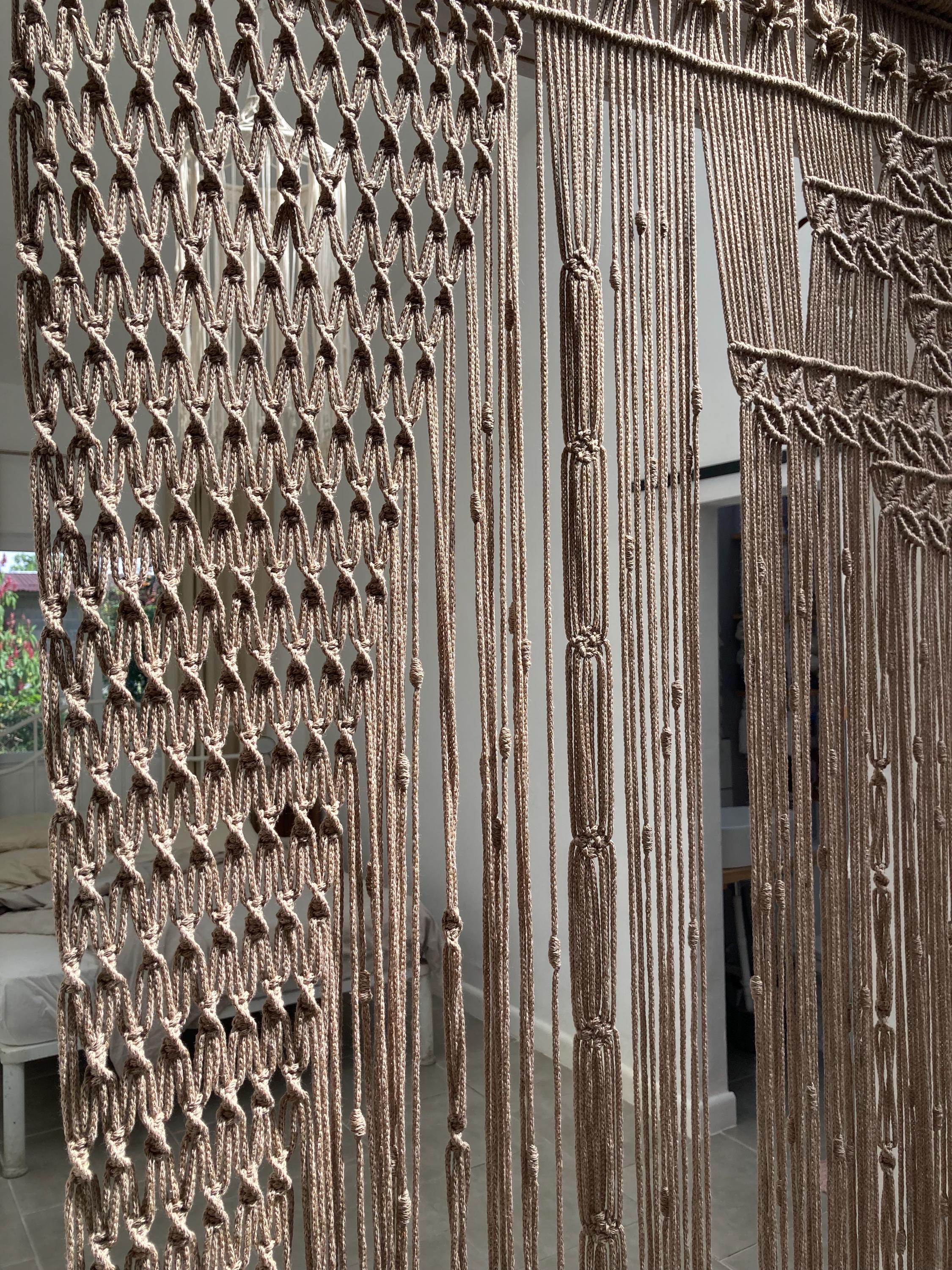 Macrame Beaded Curtain With Asymmetric Pattern,full Size Room Divider ...