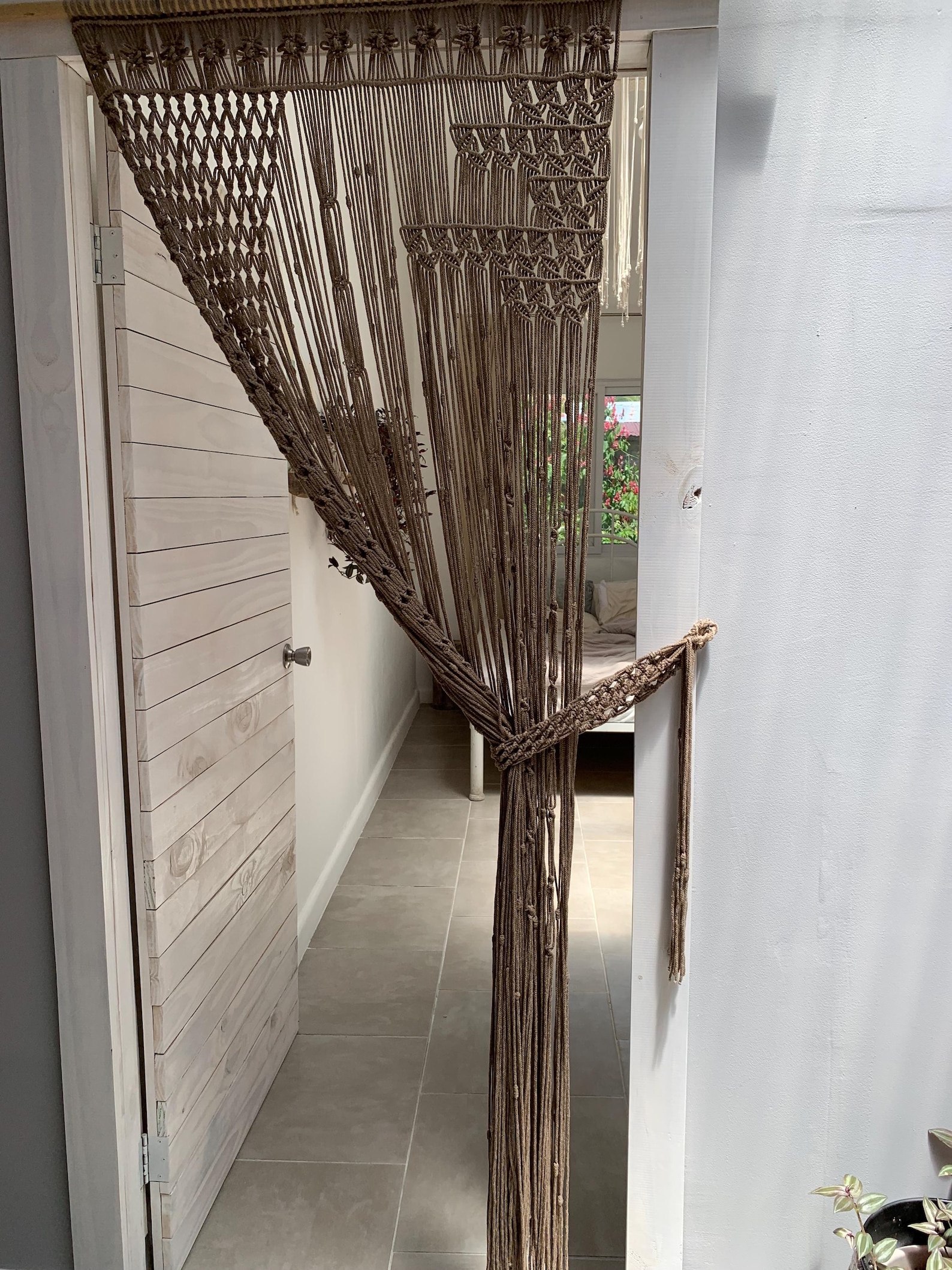 Macrame Curtain Tie Back Set,room Divider,doorway Beaded Curtain ...