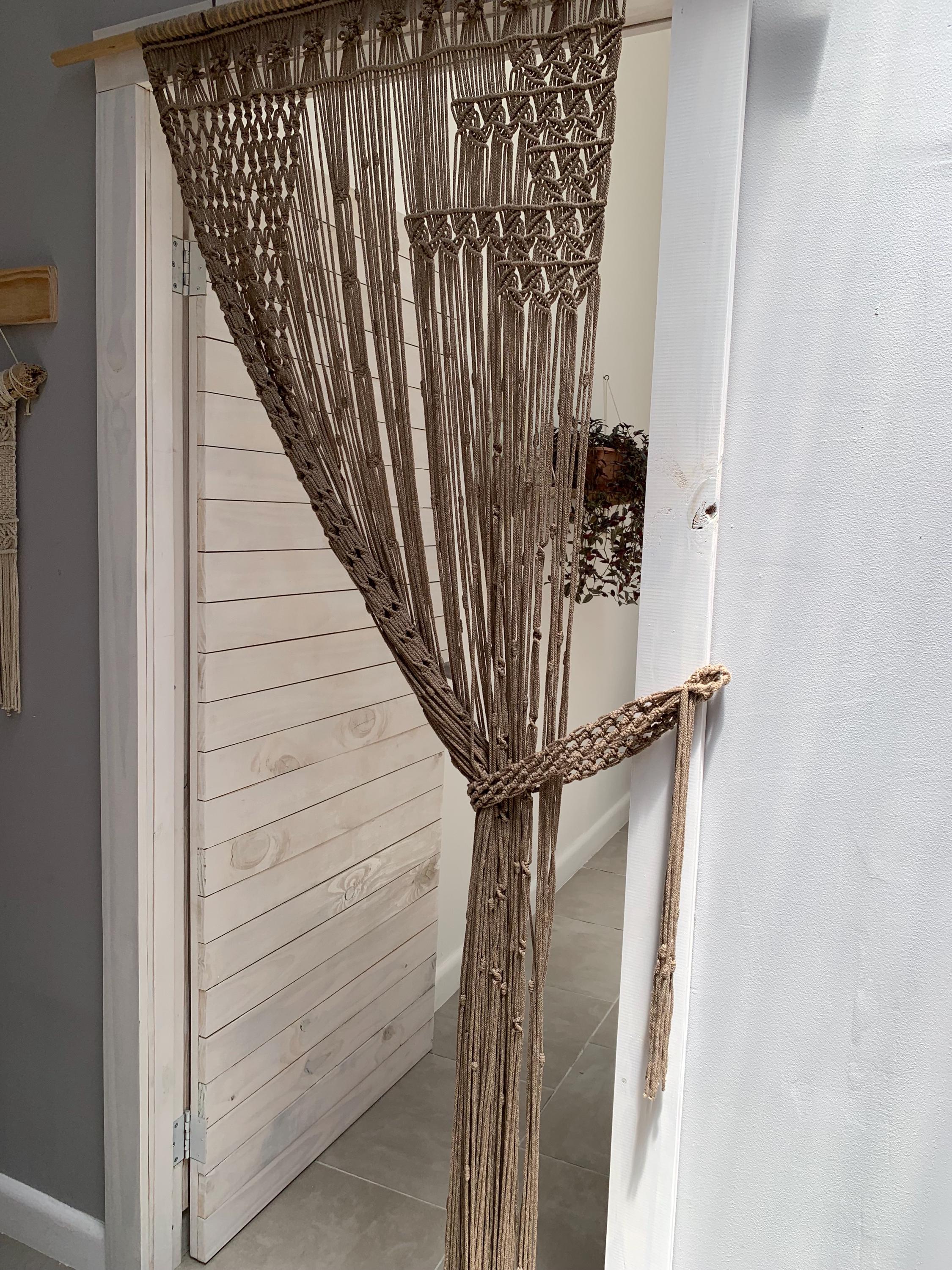 Macrame Curtain Tie Back Set,room Divider,doorway Beaded Curtain ...