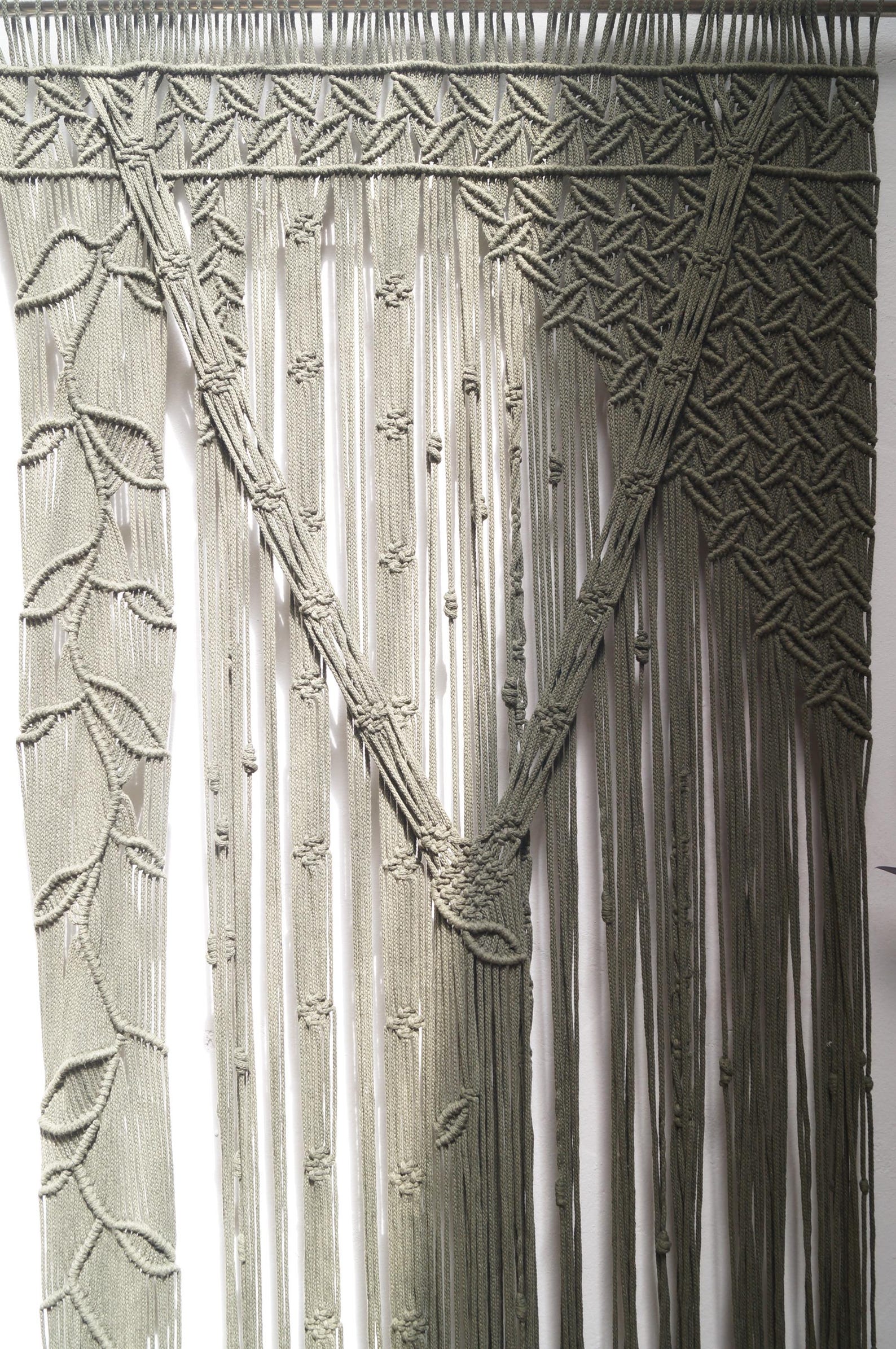 Leaf Macrame Door or Window Curtain With Asymmetric Pattern.bohemian ...