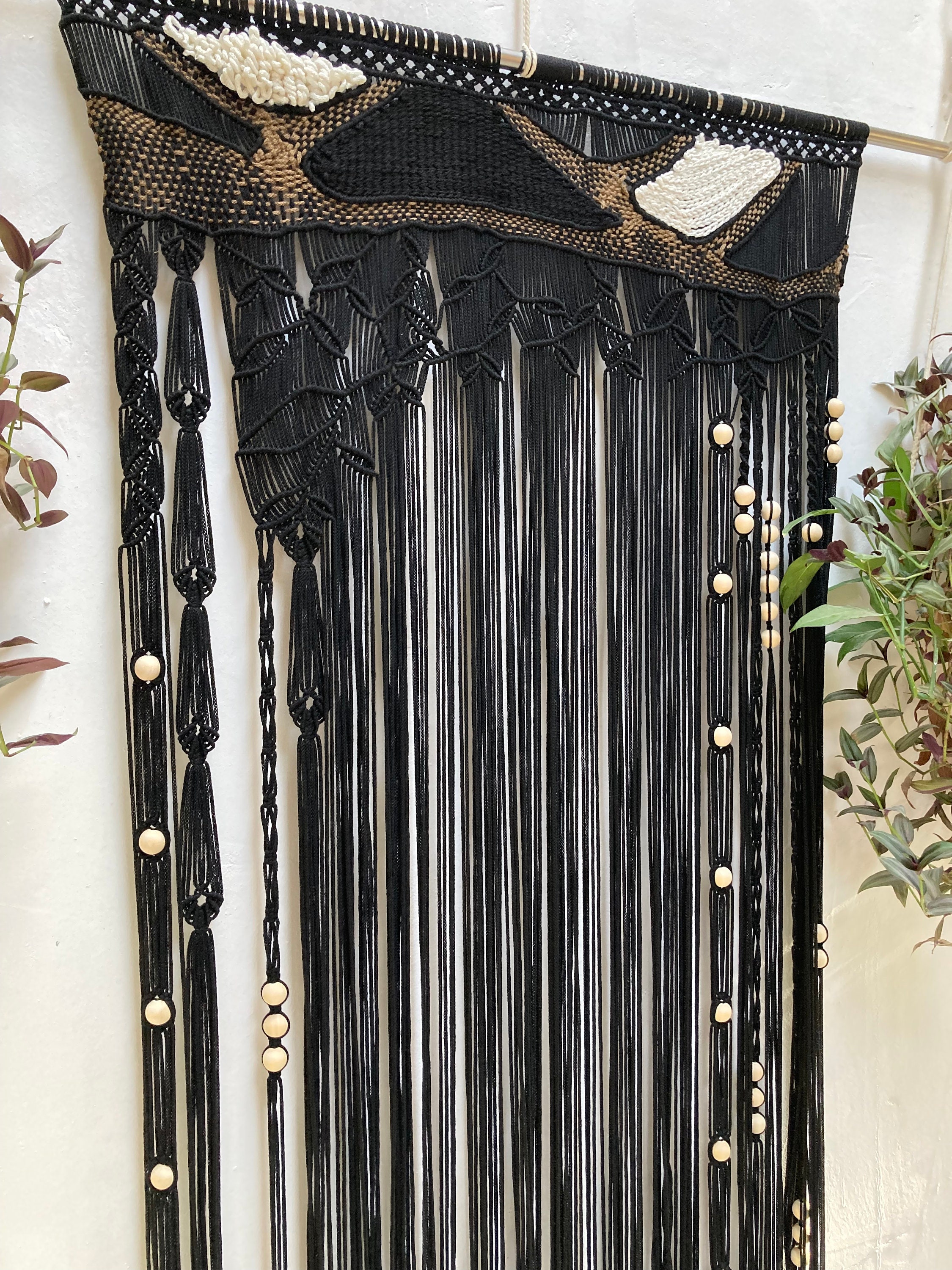 Beaded Curtain Macrame Door & Window Tapestry String Panel Handmade ...