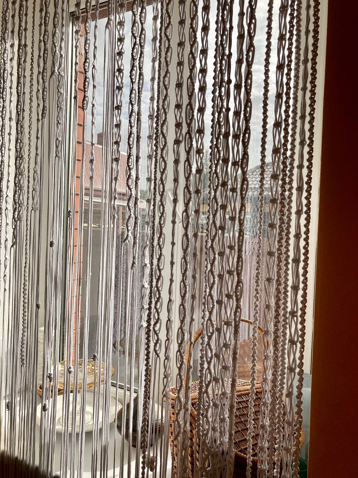 Macrame Bead Curtain Large Macrame Curtain Panels Macrame - Etsy