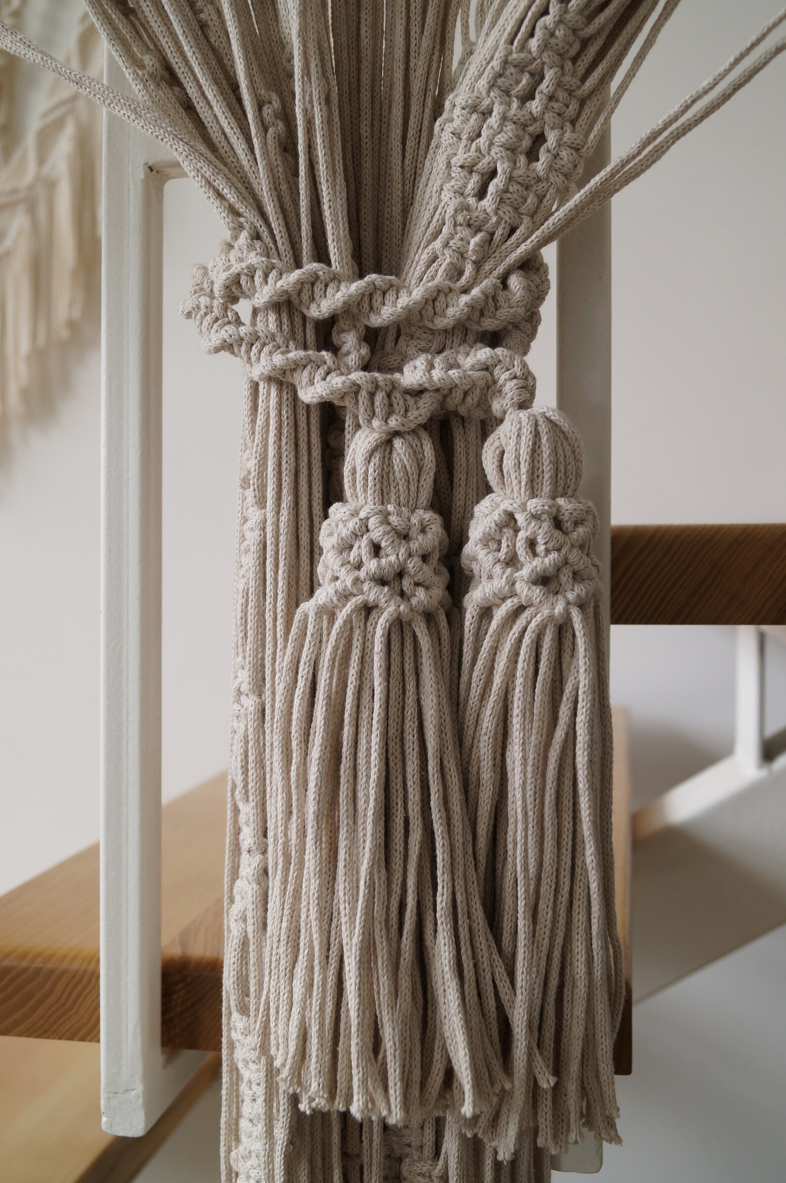 Macrame Curtain With Tieback,large Macrame Curtain Panels,macrame ...