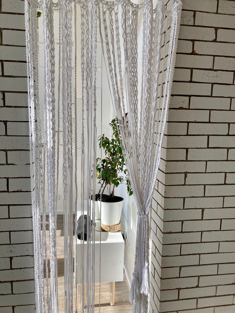 Macrame Bead Curtain Large Macrame Curtain Panels Macrame Bohemian Room ...