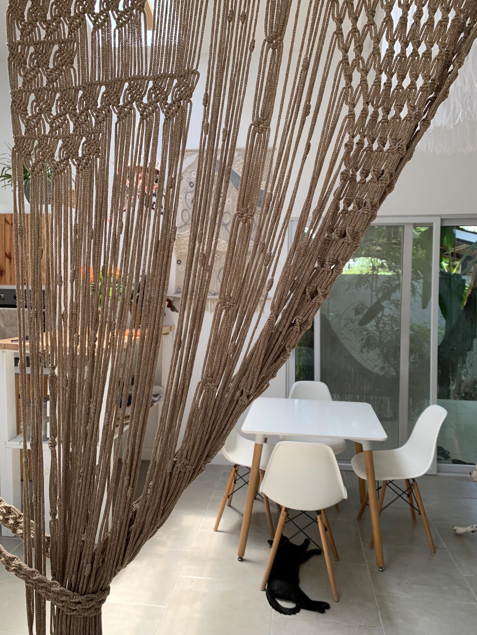 Macrame Curtain Tie Back Set,room Divider,doorway Beaded Curtain ...