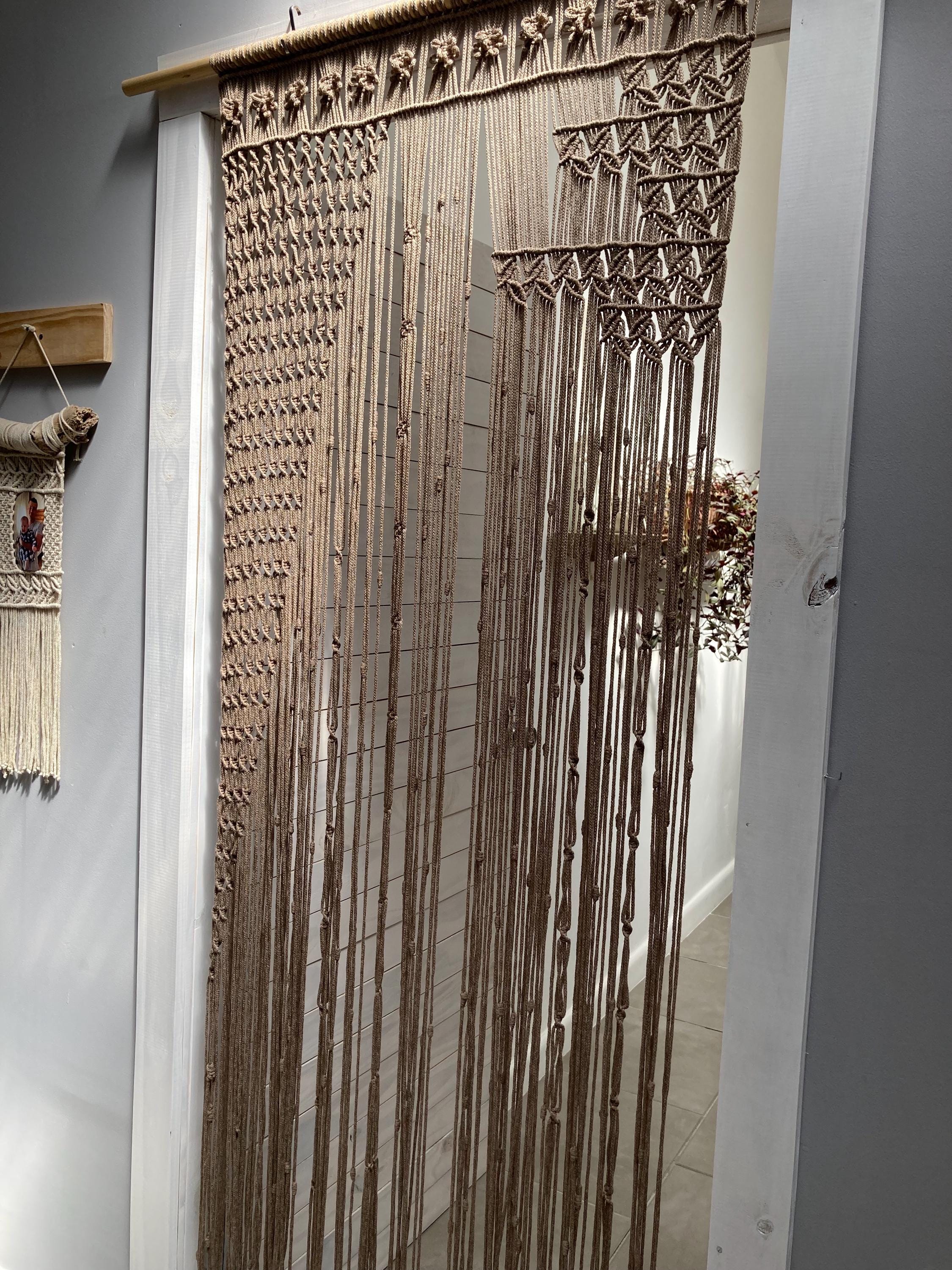 Macrame Beaded Curtain With Asymmetric Pattern,full Size Room Divider ...