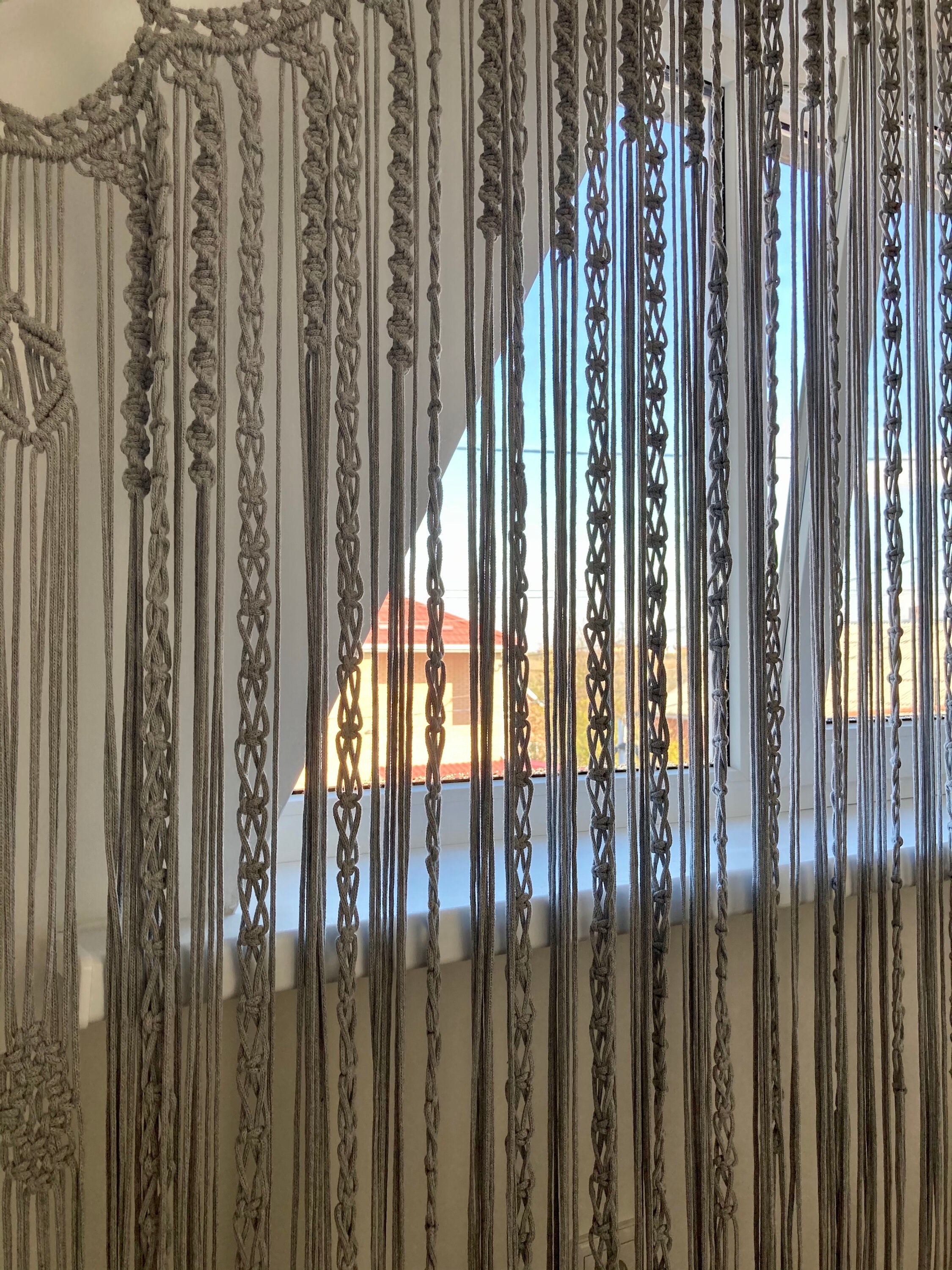 Macrame Room Divider,macrame Curtain Panel,bead Curtain,handmade Boho ...