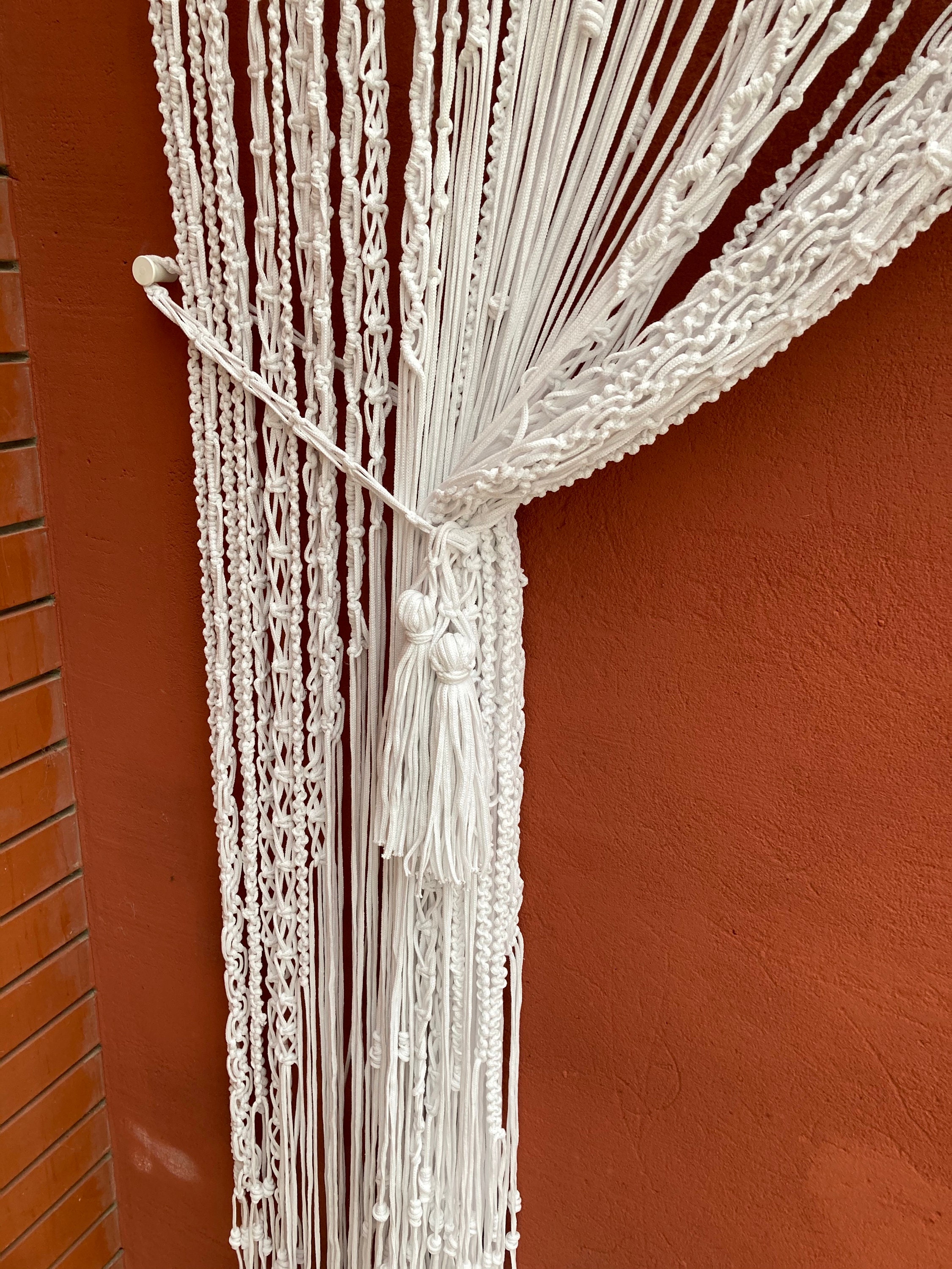 Macrame Bead Curtain Large Macrame Curtain Panels Macrame Bohemian Room ...