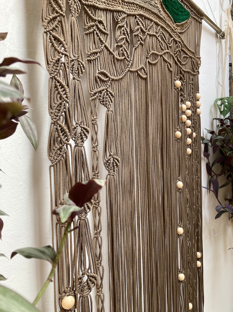 Beaded Curtain Macrame Door & Window Tapestry String Panel Handmade ...