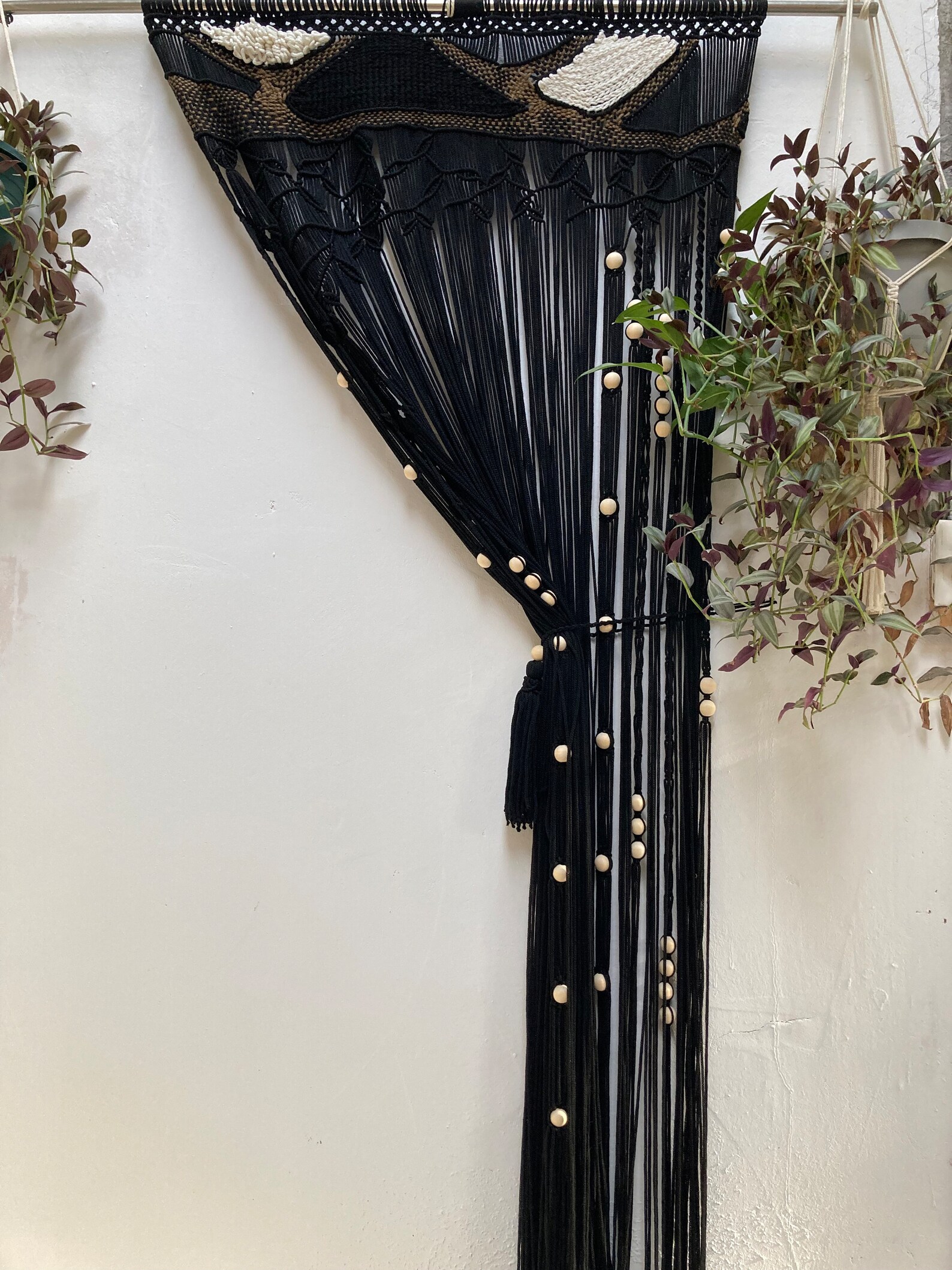 Beaded Curtain Macrame Door & Window Tapestry String Panel Handmade ...