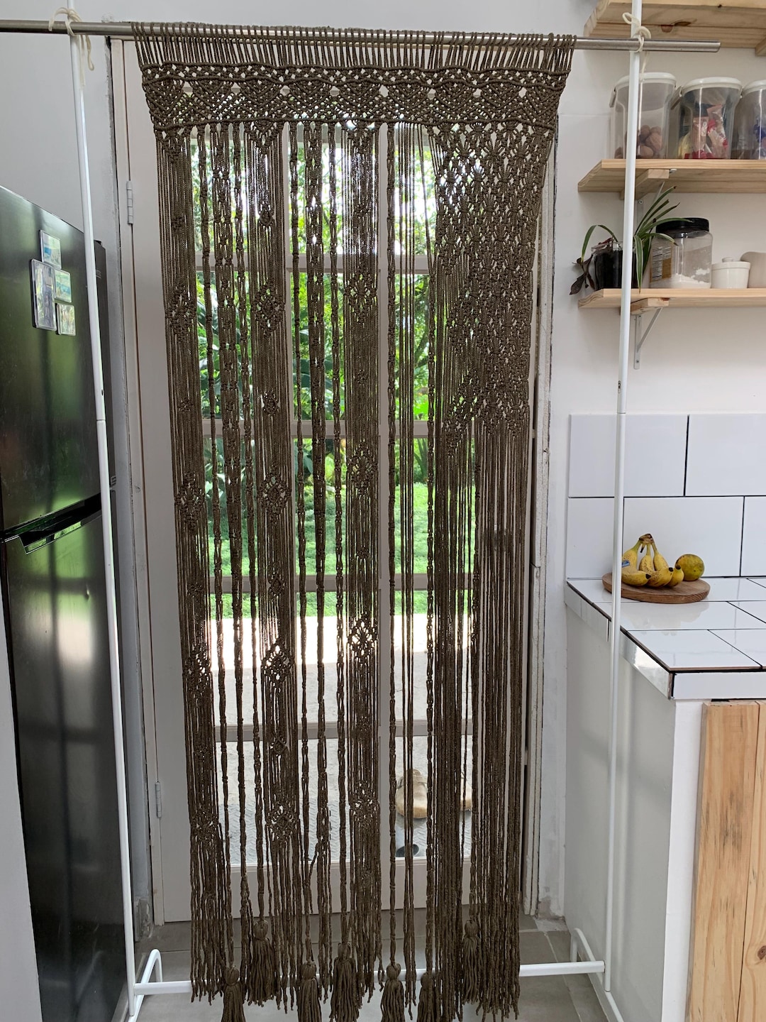 Bronze Doorway, Window Panel,boho Door Curtain,bohemian Tassel Pattern ...