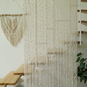 Macrame Doorway Curtain,beaded Curtain,bohemian Wall Art Decor,woven ...