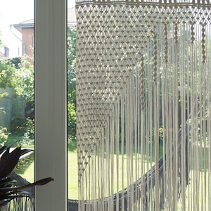 Macrame Curtain Panel,bead Curtains,macrame Window Curtain,macrame Room ...