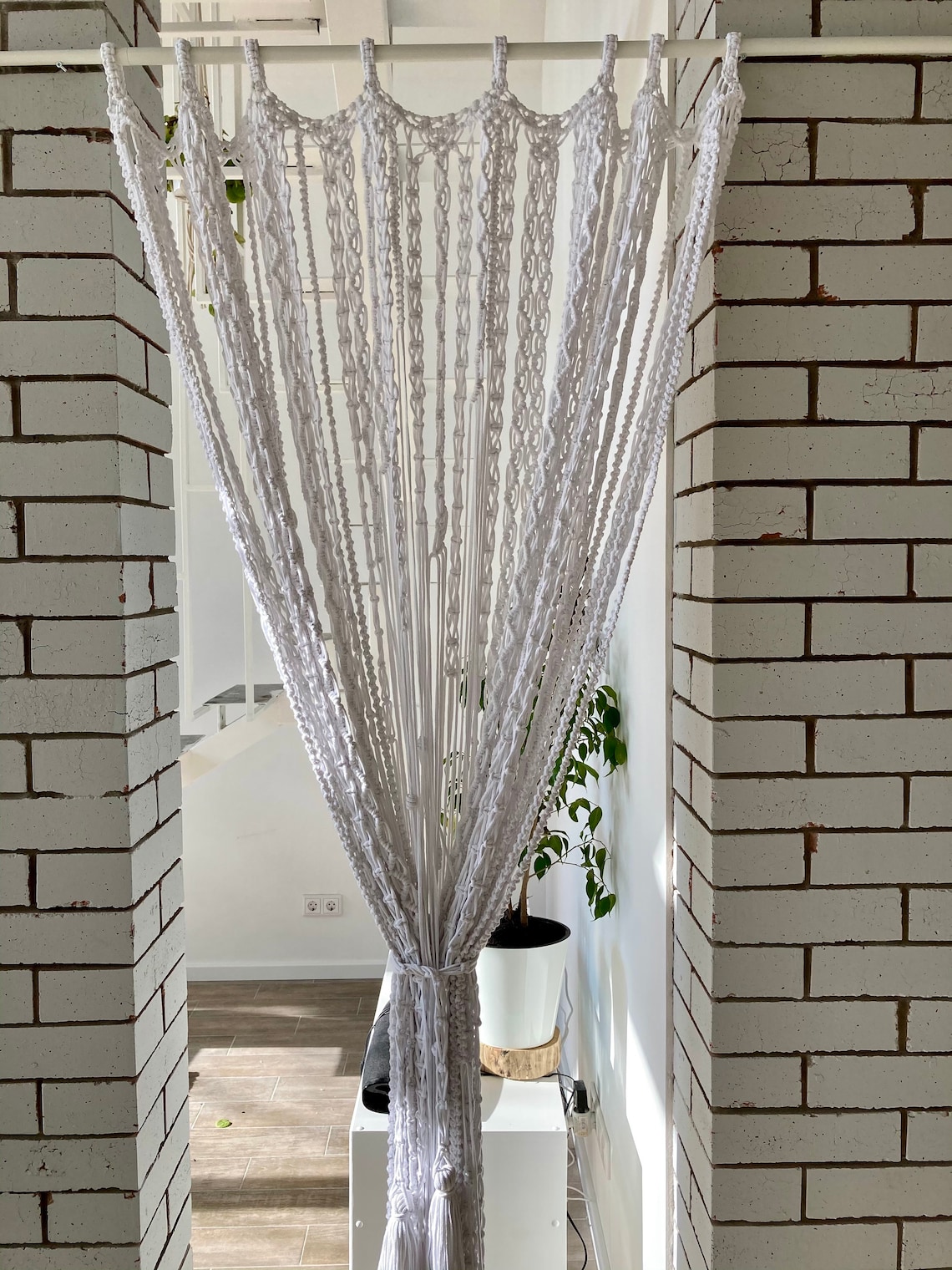 Macrame Bead Curtain Large Macrame Curtain Panels Macrame - Etsy