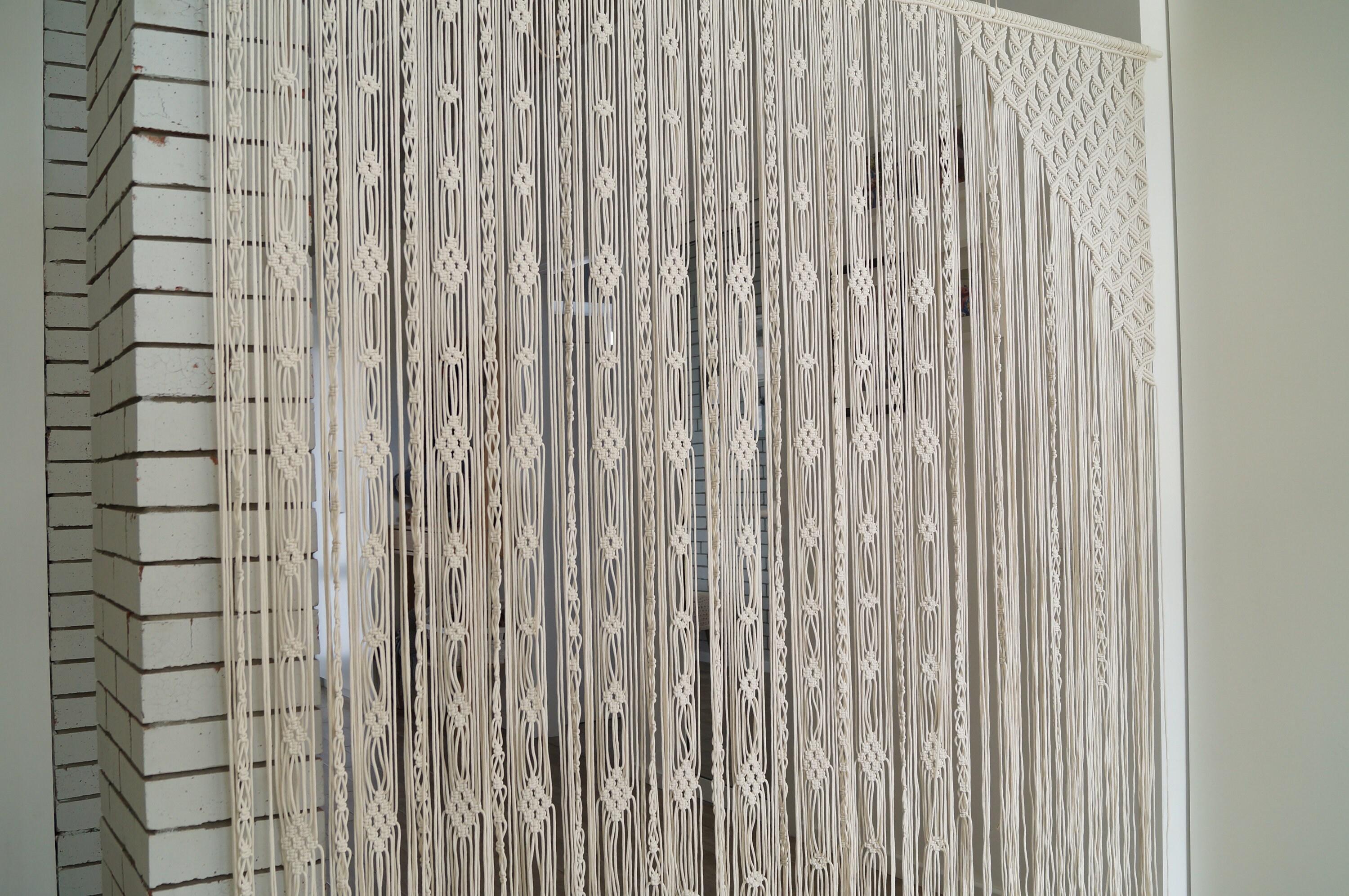 Light Beige Color Macrame Curtain,macrame Doorway Panel,macrame Room ...